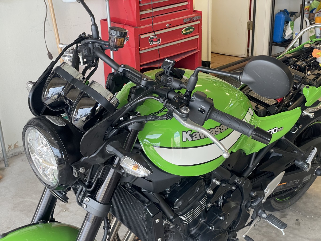 I fitted standard 2019 Kawasaki z900rs ABS bars on my 2019 Kawasaki ...